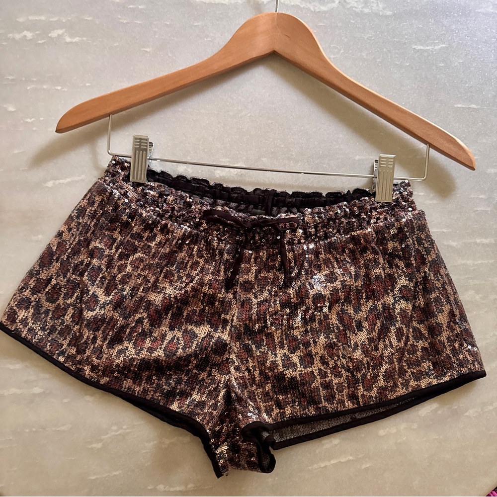 Rare Victoria’s Secret Leopard Print Sequin Shorts - … - Gem